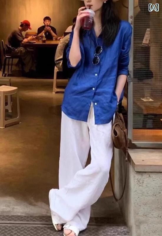 ・カテゴリ: 女性用トップス・カテゴリ: 女性用ボトムス・スタイル: 通勤・スタイル: 都市・主な素材: コットンリネン・主面料成分: リネン・主面料成分2: ポリエステル・主面料成分含量: 50%以上・主面料成分2含量: 30%未満・袖丈...