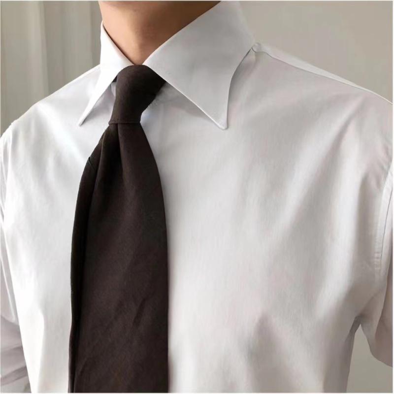 ・主な素材: 再生繊維31-50%・スタイル: ビジネス・タイプ: 開襟・フィット: 合体型・カラー: 白色、青、茶・サイズ展開: XXS、XS、S、M、L、XL、2XL、3XL・袖丈: 長袖・柄: 無地・厚み: 普通・機能: 通気性、マシ...
