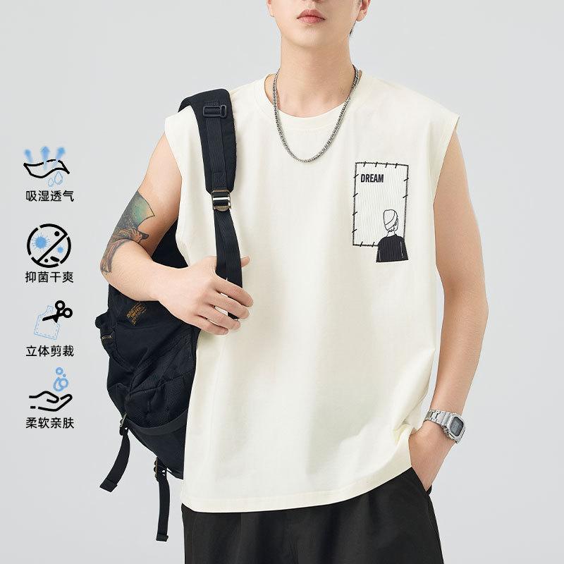 タンクトップ メンズ ノースリーブ Tシャツ タンク ワイドショルダー 切り替え オーバーサイズ ゆるシルエット 通気性 吸汗 速乾 スポーツウェア 運動用 カジュアル ストリート スポーティー 快適 トップス・フィット感: ルーズフィット...