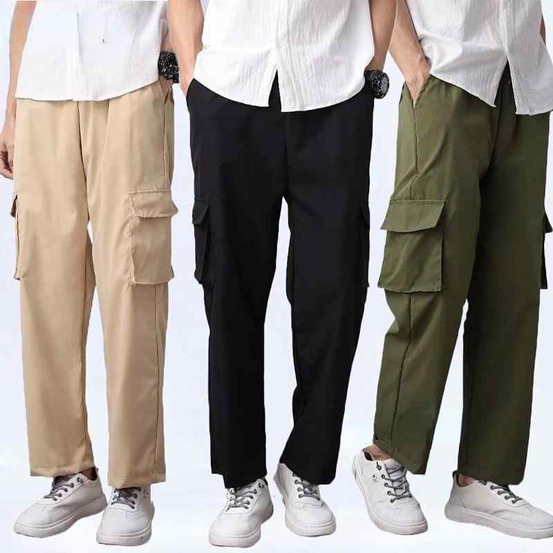 パンツ メンズ ワークパンツ カーゴパンツ カジュアルパンツ ワイドパンツ ポケット付き ゆったり ゆるめ カジュアル 春夏 薄手 通勤用・カテゴリ: 工装休闲裤・スタイル: 運動・パンツ型: 直筒型・パンツ丈: 九分丈・腰型: 中腰・厚み...