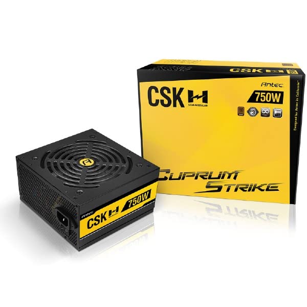 80PLUS BRONZE 認証取得 高効率高耐久電源ユニット　ANTEC　CSK750H・静音性に優れた120mmファン搭載・小型システムに最適な奥行140mmのコンパクト設計・静音性に優れた120mmファン搭載説明 ANTEC PC電源...
