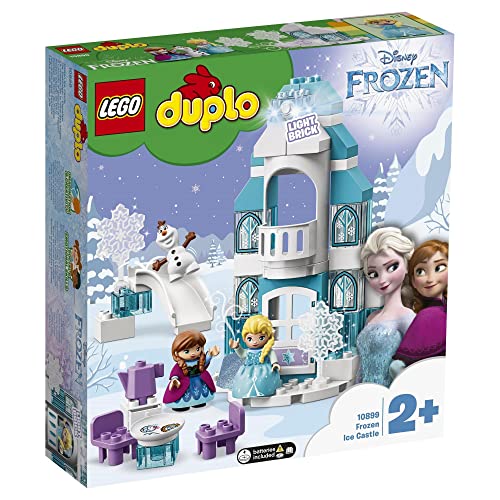 エルサのアイスキャッスル・マルチカラー 高さ28 cm、幅19 cm、奥行き16 cm以上。 10899・人気のアナ雪のおもちゃには、滑り台や氷のレンガ、テーブル、キッチン用品が付いています。・特殊なボタンで動くライトブリックで、お城を色と...