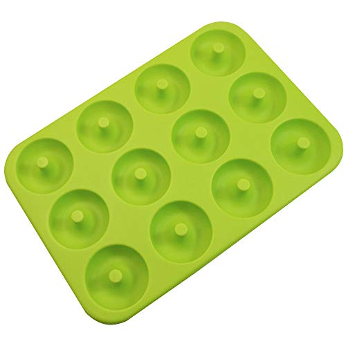12個取グリーン/12個/DL-6245・Size:12個PatternName:ベーシック12個取・パッケージ個数:1・【かんたん! すぐできる! オリジナルスイーツをつくろう!】・揚げずにヘルシードーナツが簡単に焼けるシリコーン型・生地...