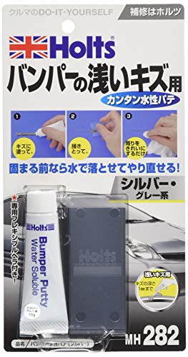 シルバー/-/MH282・PatternName:シルバー MH282・パッケージ個数:1・固まる前なら何度でもやり直すことが可能なバンパー補修パテ・【特長】むずかしい仕上げ研磨をしなくてもキズがほとんど目立たなくなる、カンタンキズ埋め剤で...