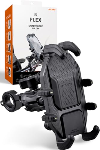 ガッチリ固定【FSH-2】ブラック/-/61822・Style:ガッチリ固定【FSH-2】・大型アームでしっかりホールドできるバイク用スマートフォンホルダー・上部アームが80mm伸びるので大型のスマホにも対応・スマホを支える本体背部に4つの...