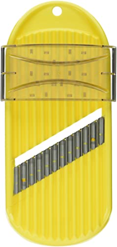 ・イエロー C-294・製品サイズ:(約)スライサー/全長235×幅105×高さ20mm、ホルダー/幅110×奥行53×高さ25mm、製品重量:(約)スライサー/120g、ホルダー/30g・材質:スライーサー/ABS樹脂(耐熱温度80度、耐...