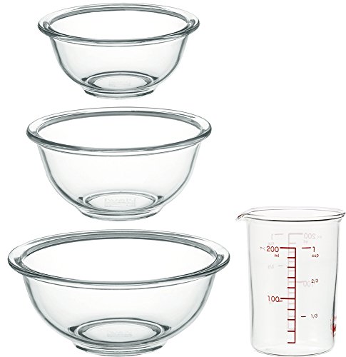 メジャーカップ付き透明/3点セット/PS-BO-3B1M・パッケージ個数:1・サイズ:250ml/径11.6×高さ5.8cm、500ml/径14.4×高さ6.8cm、900ml/径18×高さ8cm、メジャーカップ/径7.4×高さ10cm・容...