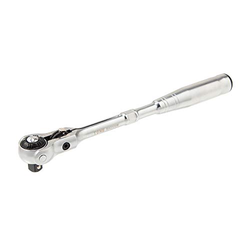 スイベルシルバー/差込角9.5mm/RH3VHW・パッケージ個数:1・差込角:9.5mm(3/8インチ)・寸法:全長245mm×幅33.4mm×厚み31.6mm・質量:271g・歯数:72×2(144相当)・ロック機構付ヘッド部分が180°...