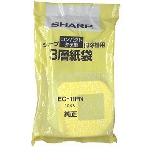 パッケージ個数:1・シャープ クリーナー用 純正紙パック(10枚入)タテ型クリーナー用 EC-11PN