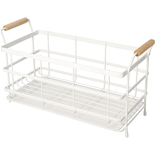 ホワイト/上段/RG-0456・パッケージ個数:1・サイズ:約380×38×17.5cm・重量:約1100g単体でも、2段に重ねても使える水切りかご 接地面を傷つけにくいゴム脚つきです