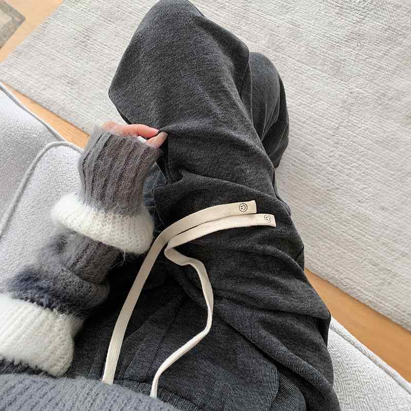 ワイドパンツ レディース 裏起毛 あったか ロング丈 スウェットパンツ 無地 シンプル ゆったり 部屋着 ルームウェア リラックス カジュアル 定番 ベーシック ストレート ウエストゴム フルレングス ボトムス 柔らかい 快適・カラー: ダ...