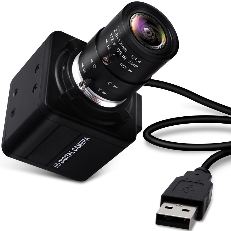 ELP 超HD 4K 30FPS 広角光学ズームウェブカメラ バリフォーカルレンズ USBミニカメラ CMOS IMX317センサー付き 800万画素 Mac/Windows/Linux/Raspberry Pi対応 2016PUSB UV...