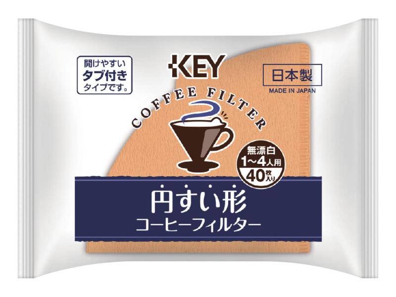 キーコーヒー 円すい形コーヒーフィルター 無漂白