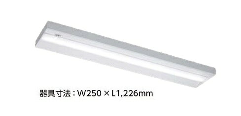 【代金引換不可商品】【法人様限定】　法人様名でご注文ください。メーカー：東芝 LEDベースライトTENQOOシリーズ　40一般タイプ 直付下面開放　幅250　調光タイプ　約5％〜連続調光 器具寸法：幅250xL1,226mm 昼光色　650...