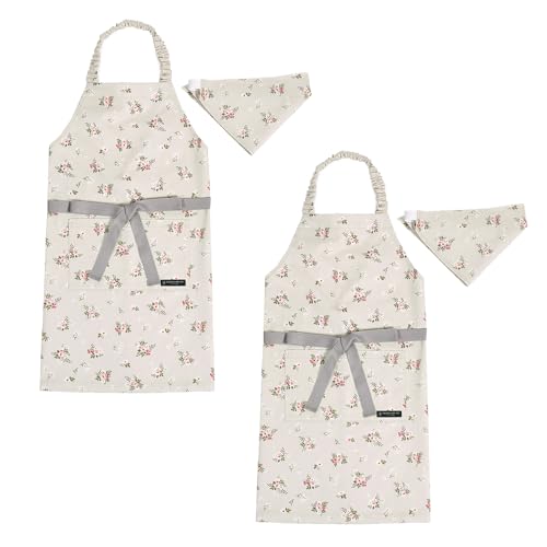 *こちらの商品は同柄2枚セットとなります。子どもの成長に対応できるサイズ。首ひもの長さを調節できるので、丈の長さを子どもの身長に合わせて変更可能。長くご愛用いただけます。一人で簡単にかぶれる、おそろいの三角巾付き。三角巾の後ろはずり落ちにく...