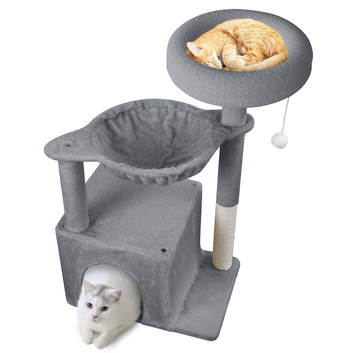 😸【商品仕様】サイズ：幅53×奥行43×高さ75cm、重量4.5kg。台座が広いので、倒れて猫が怪我する心配は必要ない。75センチ展望台は猫を撫でる最適な高さに設計されます。😸【遊べるポイント満載】落下防止展...