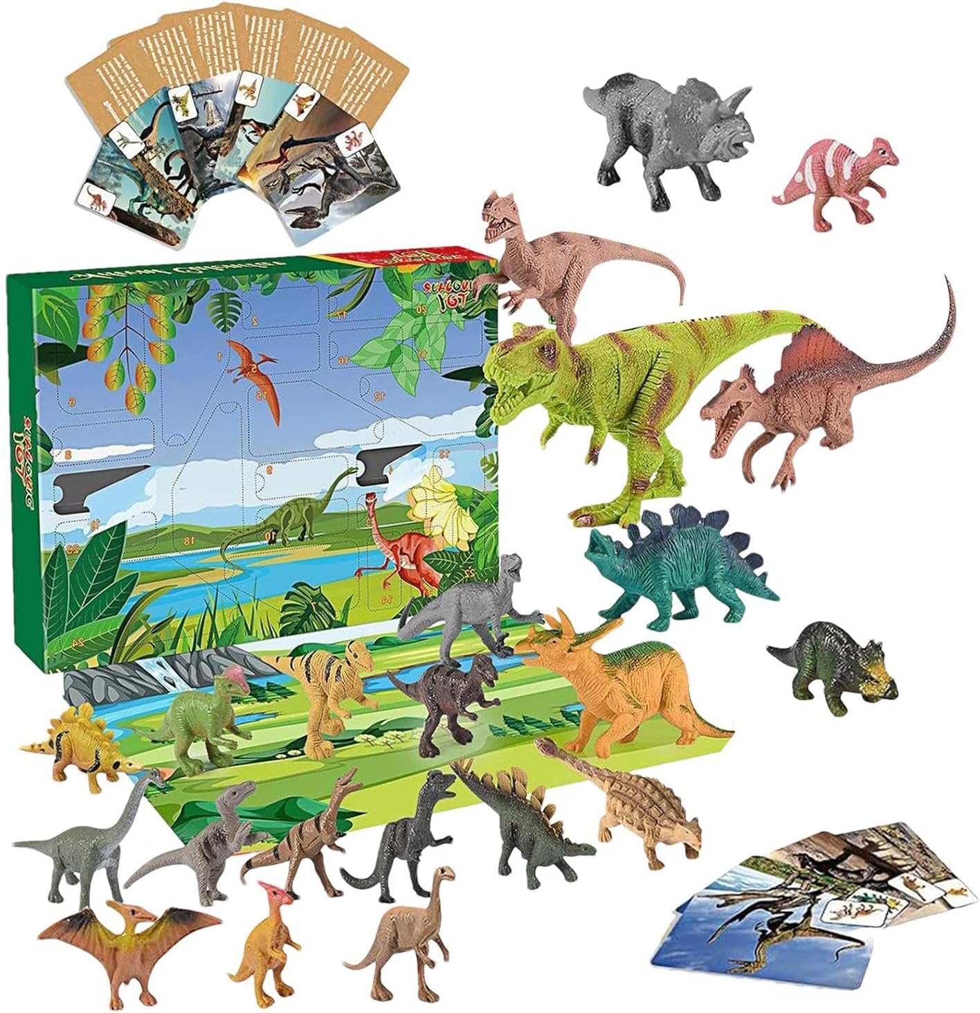 【商品コード】：y813493【カラー】グリーン仕様：type1、type2原産国 : 中国【この商品について】クリスマスへの楽しいカウントダウン: 1 から 24 まで新しいウィンドウを開いて、毎日異なる恐竜のおもちゃやステッカーを見つけ...