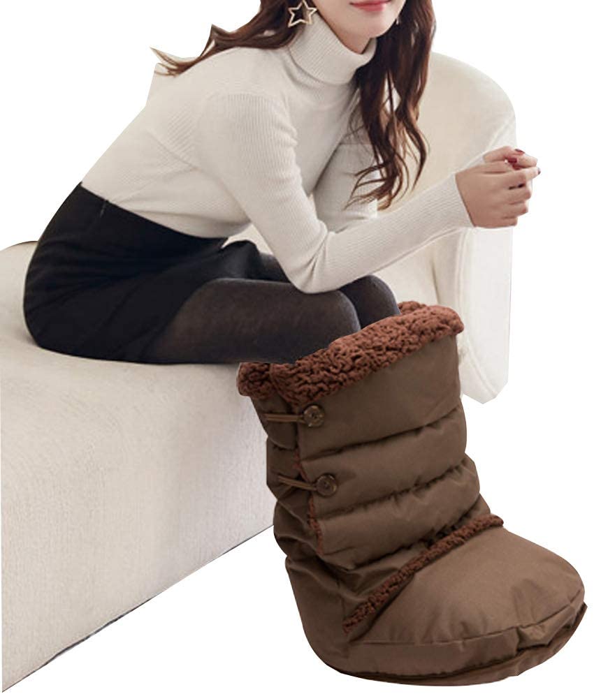 【膝まで暖かくなる暖かいシープボア 】足入れ部分はふかふかの シープ ボア ＆ たっぷり綿が床からの冷気をシャットアウト 。 足を入れた瞬間から、しっかりと暖めます。足の冷え性グッズです。【 様々なシーンで 】 リビング オフィス 子供部屋...