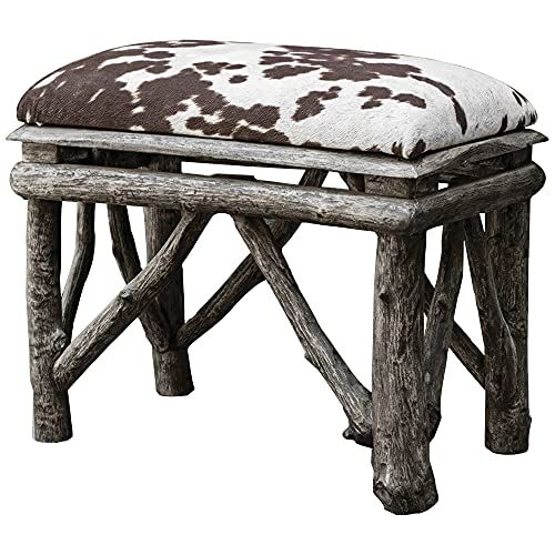 Uttermostのベンチは、プレミアム品質の素材とユニークなハイスタイルのデザインを組み合わせています。チョコレートとミルキーホワイトのハイドプリントの豪華なベルベットシートを備えた、無垢のチークフレームに風化した流木仕上げ。高度な製品エ...
