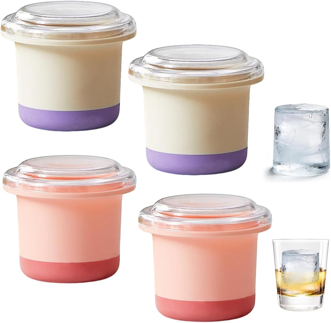 商品詳細特徴【製品仕様】4点セット。白2個、ピンク2個。サイズ：8×8×9.5cm。【溶けにくい球形アイスで味わいキープ】 表面積が小さい丸い氷は、角氷よりも溶けるスピードが遅く、ウイスキーやハイボールの風味を最後まで損ないません。バーのよ...