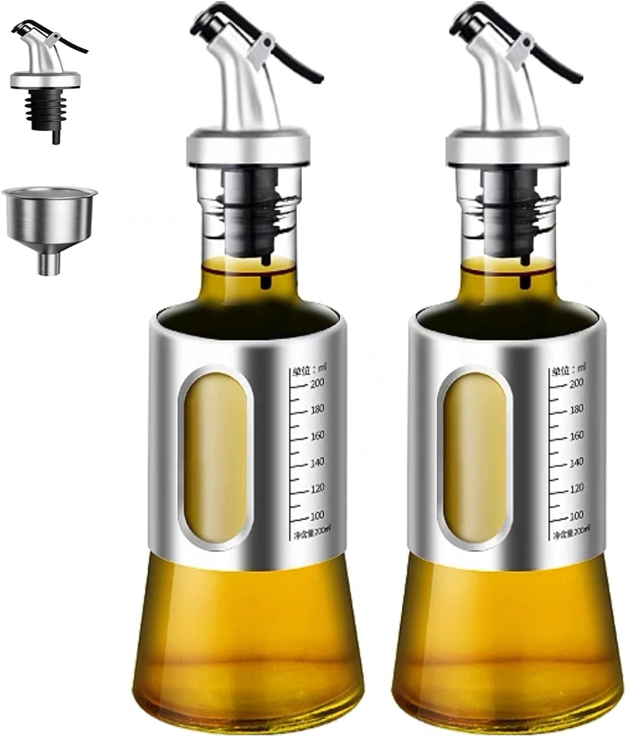 商品詳細 商品仕様 色：シルバー 材質：ガラス, ステンレス鋼, シリコーン 数量：2 特徴 【食品グレード材質】弊店のオイルボトルは高質ステンレス鋼+ガラスを採用して、優長期間使用しても頑丈でご期待に沿える商品となっております。 【目盛り...