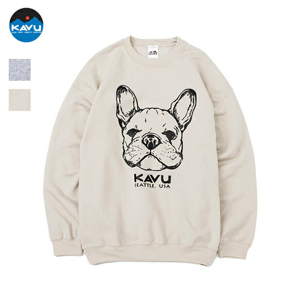 KAVU / Dog Sweat ドッグスウェットは、柔らかい着心地のスウェットです。 フロントに愛くるしいフレンチブルドッグをプリントしたスェットは、 大のフレンチブル好きなスタッフのリクエストから生まれた1枚！ 愛犬家のアナタに選んでい...