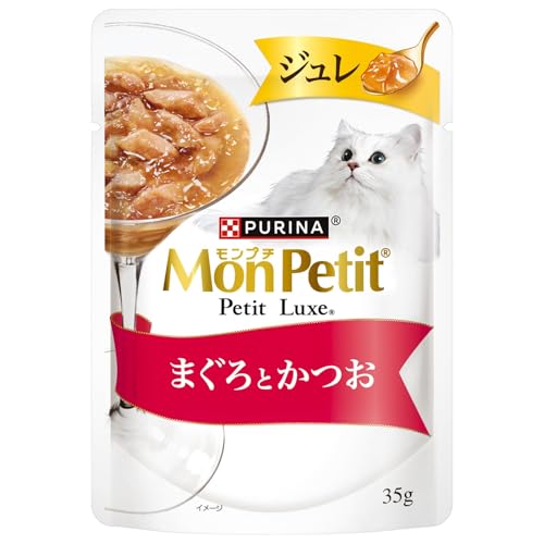 厳選されたまぐろ・かつおをお魚の旨みたっぷりのジュレと一緒に味わう贅沢な美味しさ。ジュレの滑らかな質感が猫の食欲を刺激します。 保証成分：たんぱく質：8.5%以上、脂質：0.2%以上、粗繊維：1%以下、灰分2.5%以下、水分88%以下