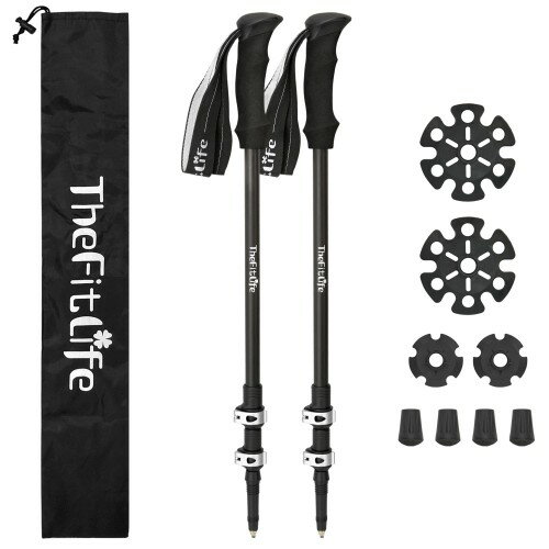驚きの軽さと強度トレッキングポールはカーボン素材で作られていますので、1本はわずか180g（本体のみ）となります。これを使うことでより少ない労力でより速く進めます。強度が高いカーボン素材を使うことで優れた強度と剛性を持ちます。これにより、ポ...