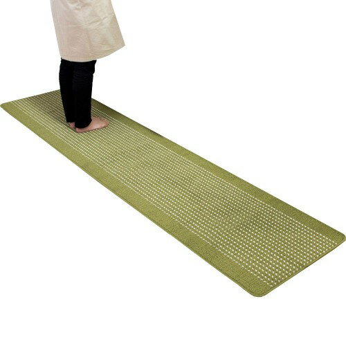 本体サイズ：約60cm×252cm(マットの高さ 約8mm) 本体重量：約1511g 素材・材質:ポリプロピレン100%(裏面すべり止め加工) 原産国:日本 ご家庭で繰り返し洗濯することを考えて開発された優踏生キッチンマット。軽くてやわらか...