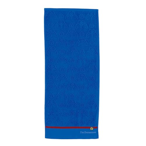 サイズ：約34×80cm / 生産国：中国 組成：綿100％ / 仕様：無撚糸スチームシャーリング・朱子ボーダー・刺繍・抗菌防臭加工 ドラえもん アニメ 漫画 まんが Doraemon 女 フェイスタオル フェースタオル タオル 浴用タオル...
