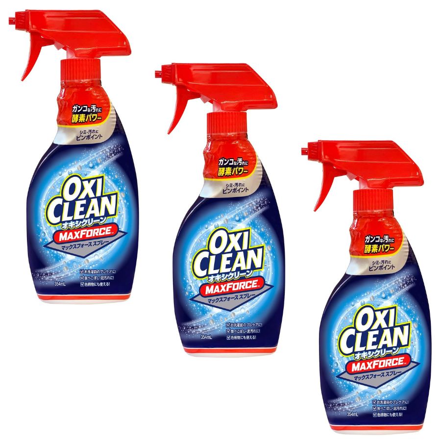 オキシクリーン マックスフォース スプレー 354ml 3本セット OXI CLEAN 洗濯洗剤 しみ抜き 染み抜き プレケア 洗剤 漂白 泥汚れ 食べこぼし 血液 汗じみ 皮脂 酵素 グラフィコ まとめ買い 大容量 ストックに安心の3本セ...