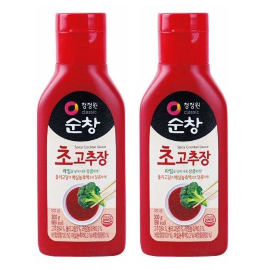 【2本セット】 スンチャン 酢コチュジャン 300g×2本 チョゴチュジャン O'Food 清浄園 韓国食品 韓国調味料 刺身 サシミス 旨辛 甘酸っぱい ビビン麺 冷麺 和え物 チョジャン 【かけるだけ】いつものお刺身が本場韓国の味に！絶...