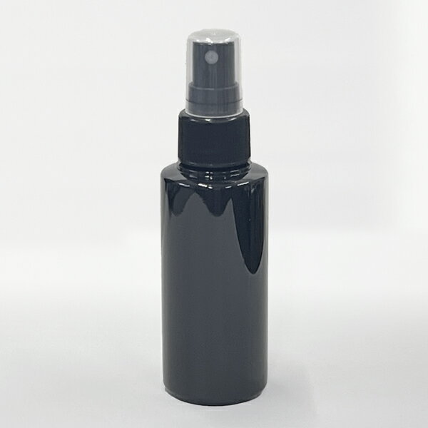 容量　100ml 色　　ボトル　黒　スプレー　黒　 材質　PET 噴出量　約0.15ml 商品サイズ　φ約41.5mm　高さ約139.5mm 日本製PET製の100mlスプレー容器です。黒のPET容器です。中身が見えない容器です。黒スプレー...