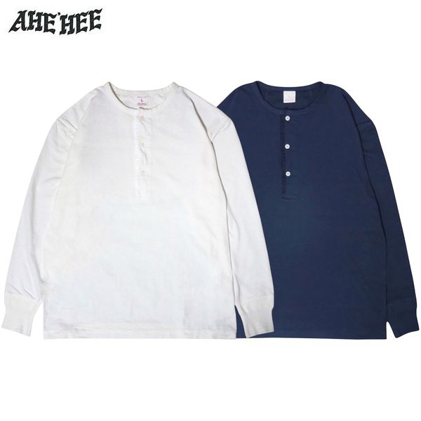 AHE'HEE / HENRY NECK SHIRTS 数年前のリリース当時「Henley5」という型番、呼称としても各ディーラー様からも親しみをもって呼ばれていたクラシカルタイプのヘンリーネックTをマイナーチェンジして作成しました。 この...