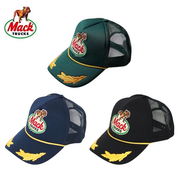 MACK TRUCKS / GOLD LEAF 5PANEL CAP ブランドを象徴するロゴを配した5パネルトラッカーキャップ。 つばには金のリーフ刺繍、ロープが施されています。 ワークを象徴するディテールが詰め込まれたキャップとなっていま...