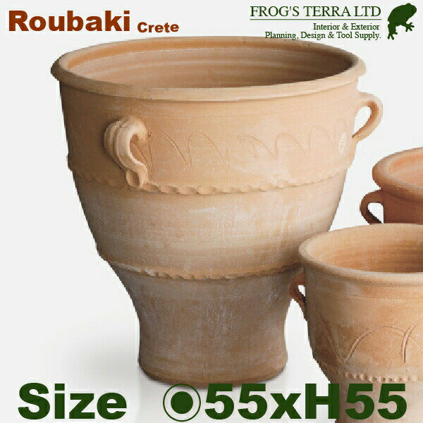 植木鉢（壺／ジャー／プランター／ポット） 【外寸】直径55cm×H55cm（内直径48cm） 【重量】20kg 【材質】テラコッタ／素焼 【底穴】あり ※陶器鉢の若干のムラ、米カケ、底穴周りの焼ヒビ等は通常品となります。 ※伝統製法によるハ...