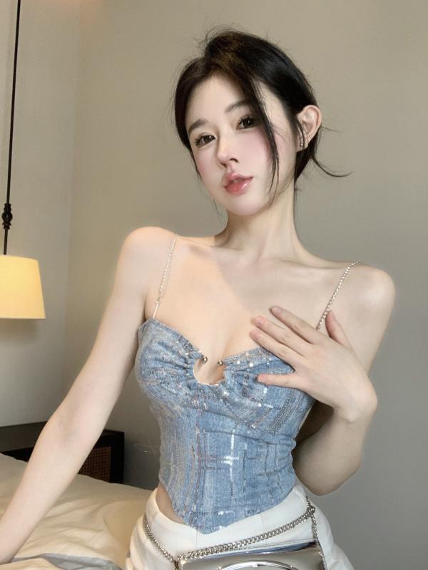 シーズン: 夏袖: ノースリーブ服の長さ: 短い衣類バージョン: スリムフィット