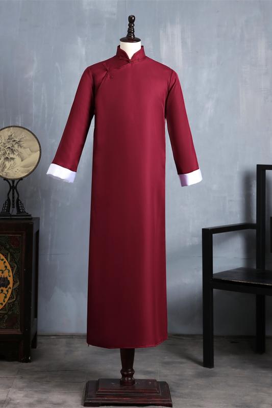 チャイナ服 メンズ 子供用 男の子 春 チャンパオ 長袍 中国 宮廷 衣装 コスプレ パフォーマンス カフス袖 ツイル生地 大きいサイズ 赤 青 黒