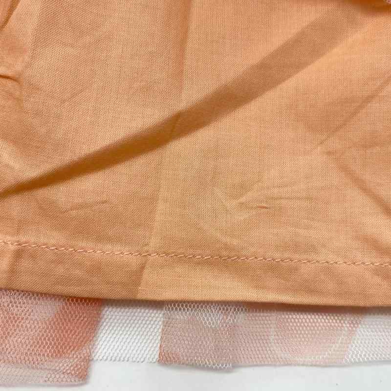 子ども服 女の子 夏 キッズ レース プリンセス ティアードスカート 裏地 薄手 おしゃれ Aライン ふんわり リゾート 花 オレンジ