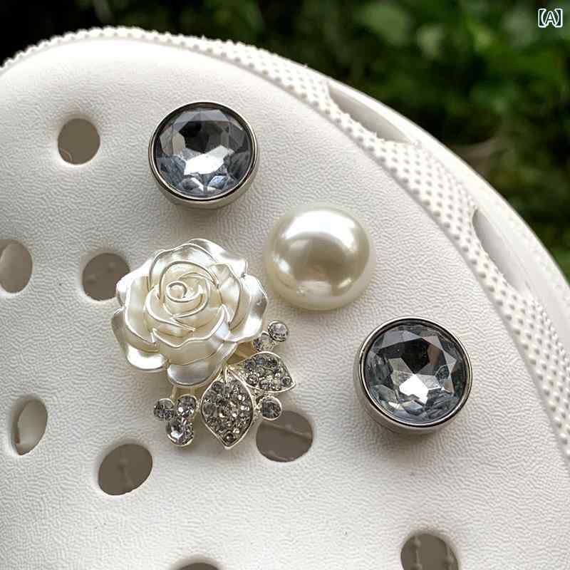 靴 飾り クリップ 花 バックル アクセサリー 光沢 クリスタル パール 簡単 かわいい キッズ サンダル 目印 貝殻 チャーム カスタマイズ デコレーション