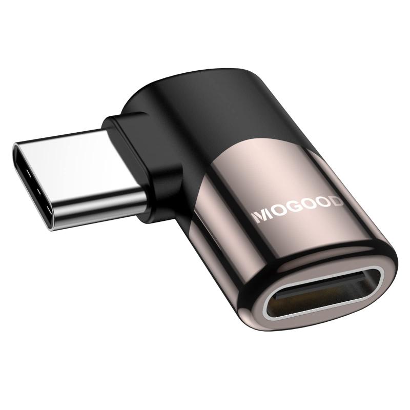 MOGOOD USB C 90度アダプタCオス対メスUSB Cエクスパンダ直角USB CアダプタType-Cデータ転送PD 100 W急速充電と8K@60Hzビデオパススルー、蒸気甲板部品用