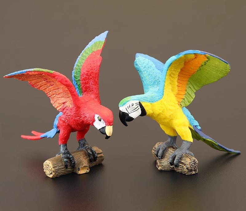 リアル 動物 フィギュア 鳥類 ルリコンゴウインコ ミニチュア 模型 アニマル おもちゃ 子供 生き物 知育玩具 立体図鑑 インテリア プレゼント コレクション 青 赤