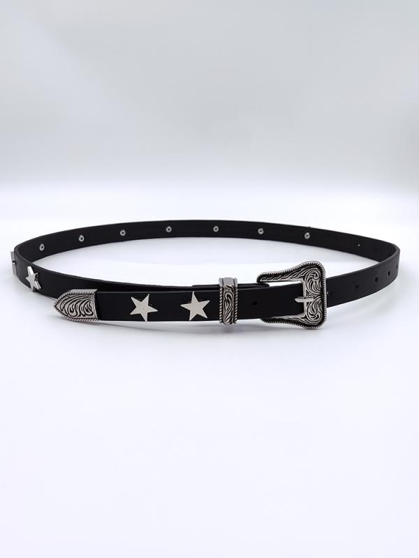 素材: PUレザー タイプ: ベルト デザイン: スタッズ付き カラー: ブラック 柄: 幾何学模様 バックル素材: 合金 バックルタイプ: ピンバックル ベルト仕様: シングルループ 素材: ツヤあり 幅: 1.8cm 長さ: 100cm