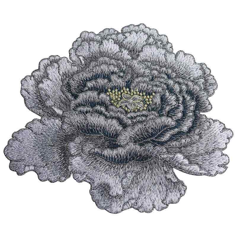 ワッペン 大人向け 大きい 17cm 手縫い 刺繍 ハンドメイド 装飾 リメイク 補修 チャイナ風 衣類 バッグ おしゃれ エレガント 牡丹 花