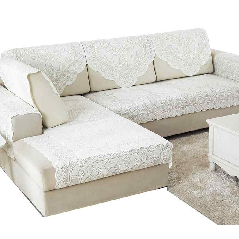 ソファー カバー かけるだけ マルチ レース タオル生地 ひじ掛け 背もたれ 座面 滑り止め オール シーズン リビング 寝室 インテリア シンプル モダン オフホワイト 花模様