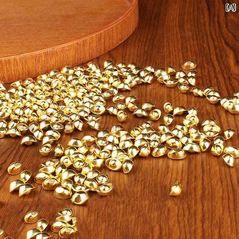 真鍮 ミニチュア 金 延べ棒 銀 小さめ 小物 セット コレクション 装飾品 飾り 卓上 元宝 家庭用 チャイナ風 レトロ ゴールド シルバー