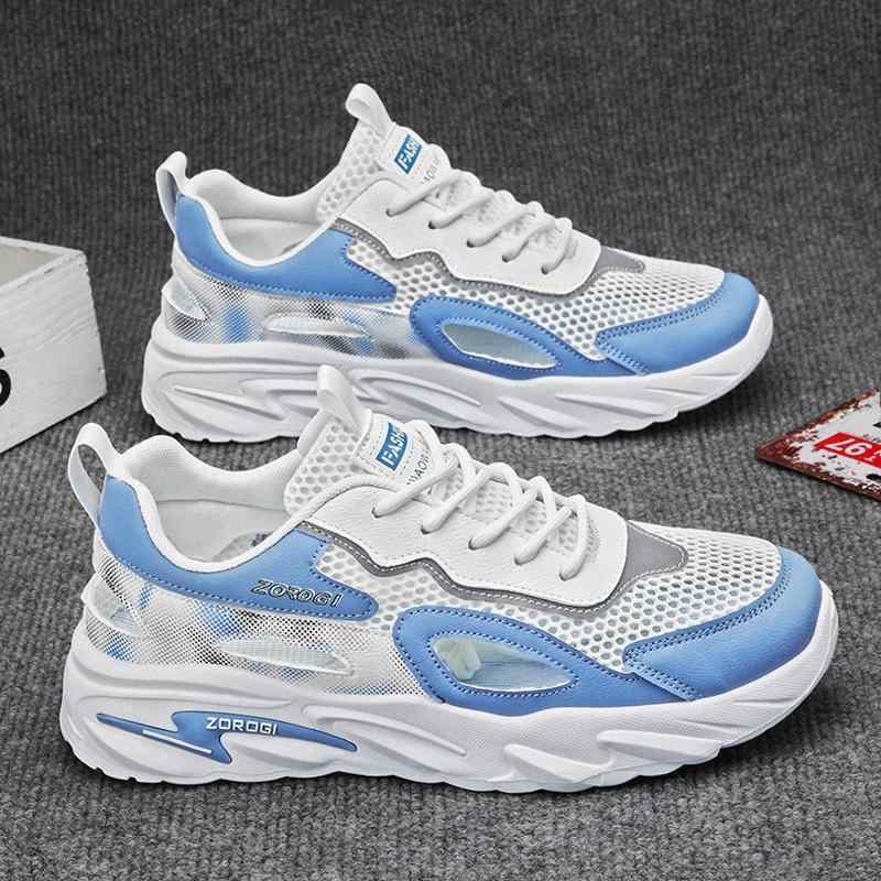 デザイン: ステッチ入り サイズ: 39.40.41.42.43.44 アッパー素材: メッシュ クローズ方法: レースアップ 使用シーン: デイリー 靴の製法: 接着式 インソール素材: 布 機能: 通気性が良い つま先デザイン: ラウン...