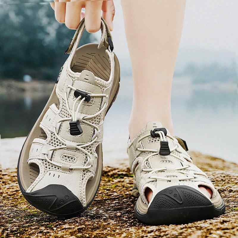 シルエット: 日常カジュアル サイズ: 38.39.40.41.42.43.44.45.46 アッパー素材: 牛革（二層） クローズ方式: レースアップ シーン: 日常 製法: 接着 デザイン: サンダル インソール素材: 布 機能: 通気...