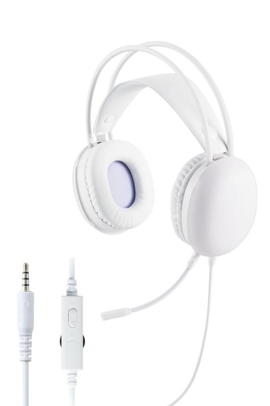 エレコム ゲーミングヘッドセット 有線 3.5mm LED ライト PS5/PS4 switch対応 軽量 ノイズ軽減 ボリュームコントローラー付き ホワイト HS-G09STWH
