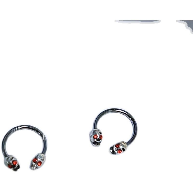 おしゃれ アクセサリー 唇 ピアス リップリング サーキュラー ステンレス チタン 口 耳 軟骨 穴 16G パンク 個性的 スカル レディース